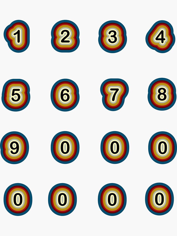 "Retro Numbers Sticker Pack" Sticker for Sale by GaryDobson | Redbubble