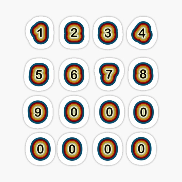 "Retro Numbers Sticker Pack" Sticker for Sale by GaryDobson | Redbubble