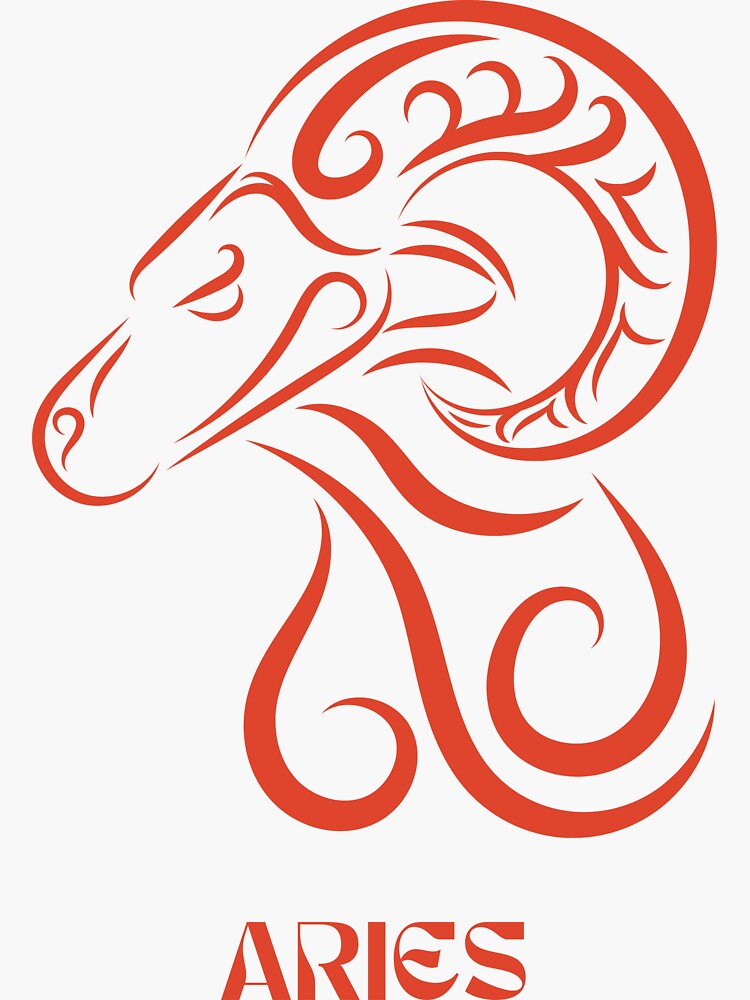 Aries Ram Zodiac Sign Sticker For Sale By Varnachitra Redbubble