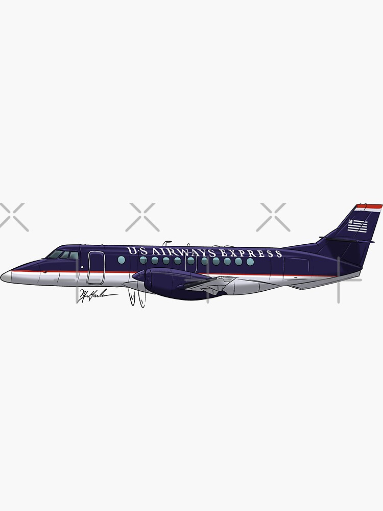 "US Airway Express BAE 4100 Airplane" Sticker for Sale by Michael ...