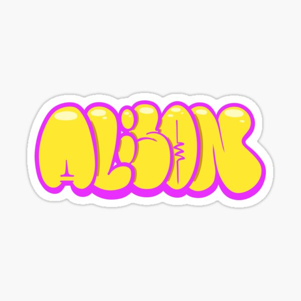 "Yellow Alison Bubble Sticker" Sticker for Sale by ArtByNabes | Redbubble