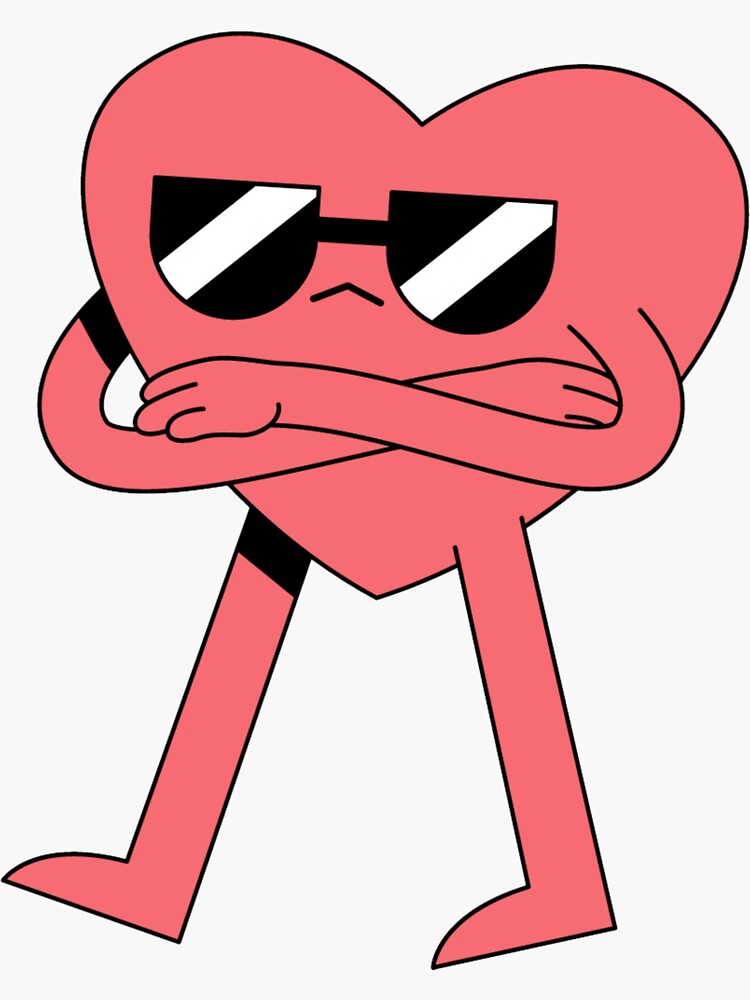 "Super Cool Pink Heart" Sticker for Sale by Perryfranken | Redbubble