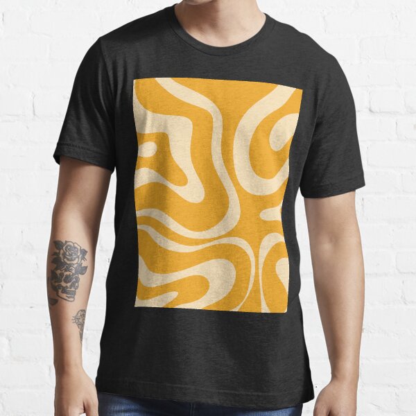 "Modern Retro Liquid Swirl Abstract Pattern in Orange Amber" T-shirt ...