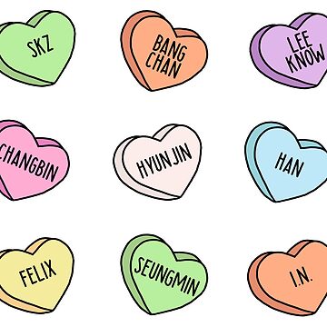 "Stray Kids Conversation Hearts" Sticker for Sale by OakHoneyDesigns ...