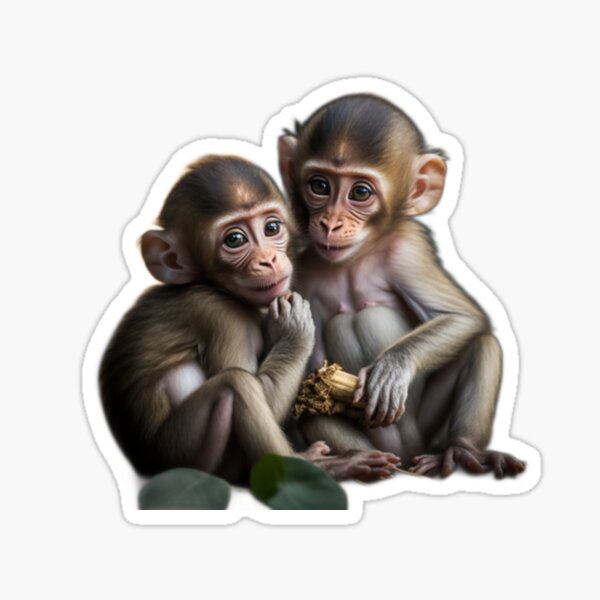 "Little Monkeys " Sticker for Sale by PressMetaverse | Redbubble