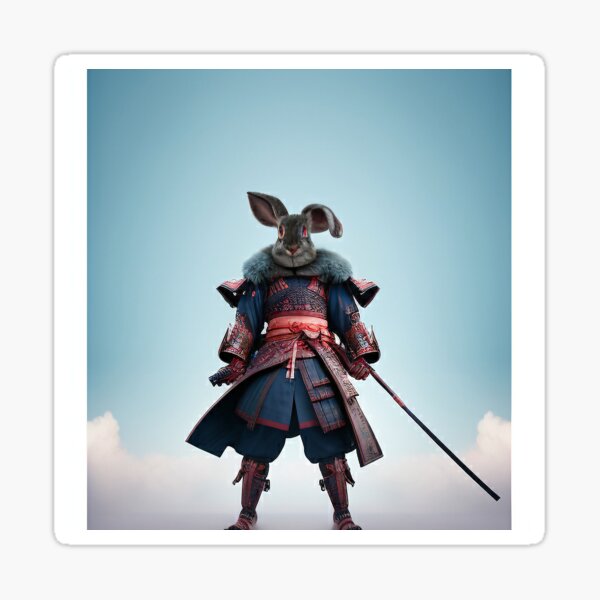 "The Japanese Zodiac Rabbit Samurai" Sticker for Sale by CreepyDesigns ...