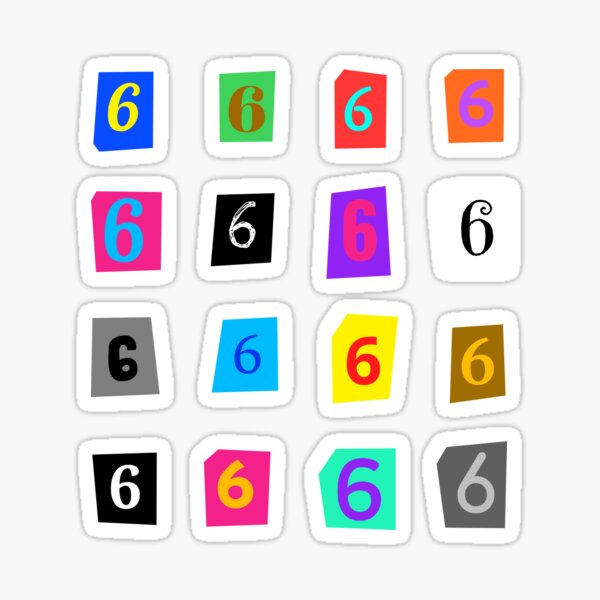 "magazine cut-out number 6 set" Sticker for Sale by Words-Artist ...