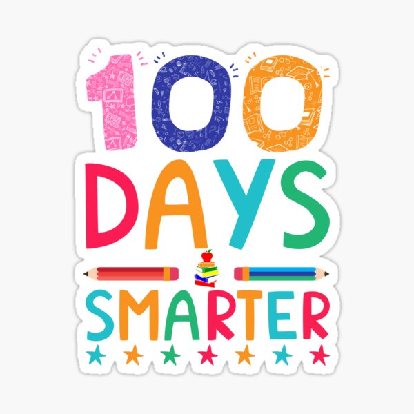 " 100 days smarter" Sticker for Sale by Nfty-Planet01 | Redbubble