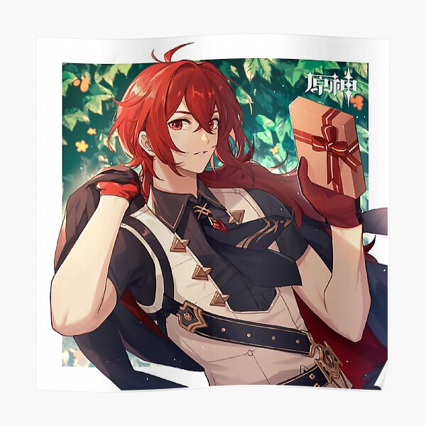 "Genshin Impact - Diluc Official Birthday Artwork 2022" Poster for Sale ...