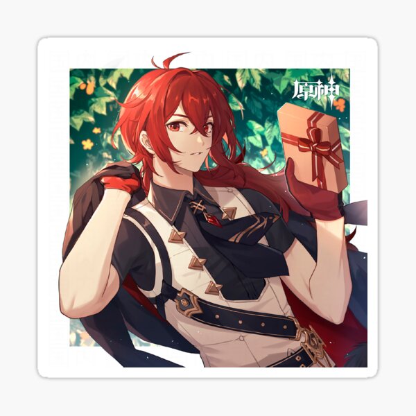 "Genshin Impact - Diluc Official Birthday Artwork 2022" Sticker for ...
