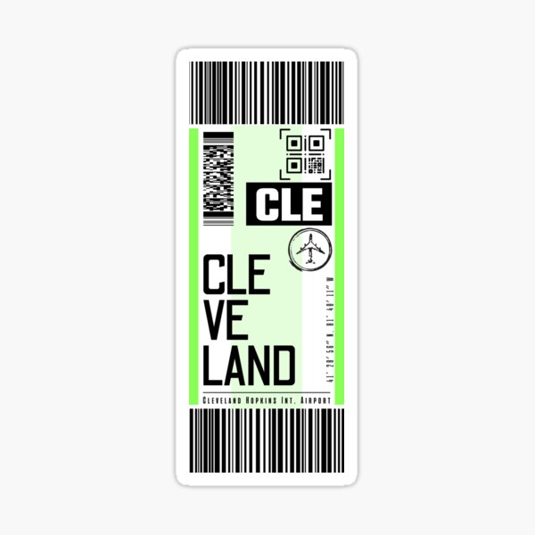 "CLEVELAND CLE classic luggage tag airport stickers" Sticker for Sale ...