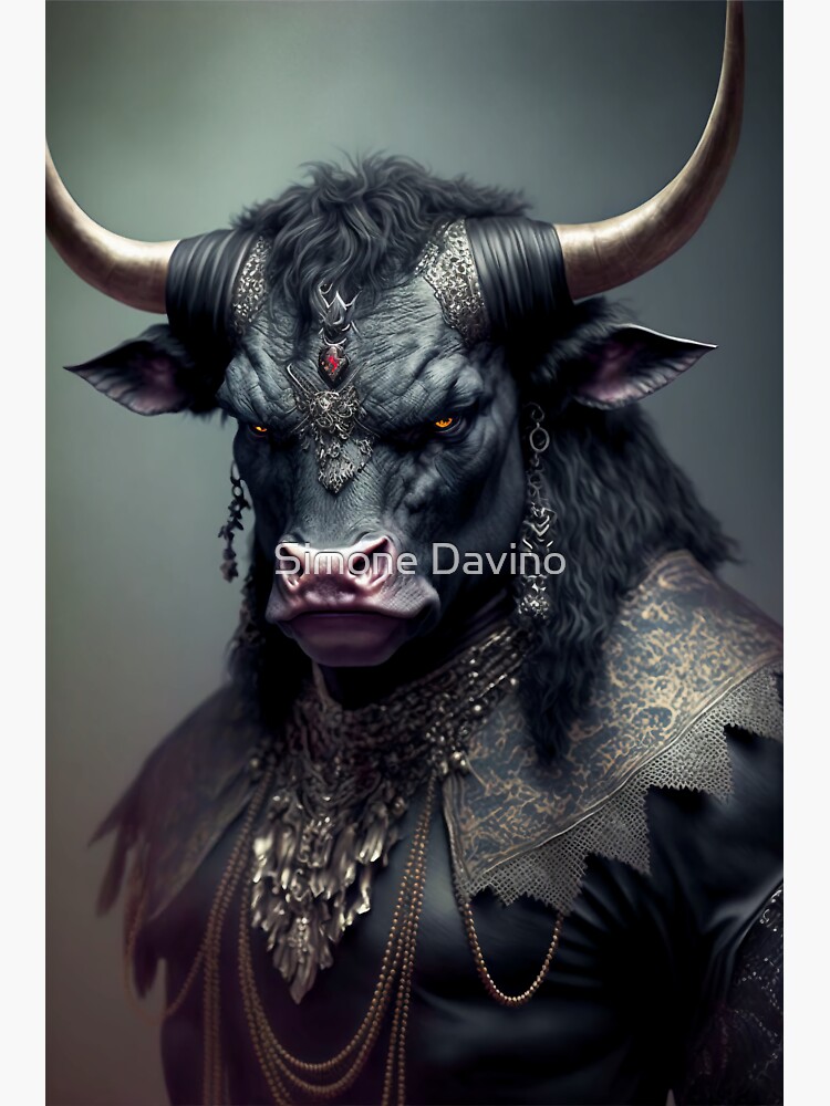 "Goth Bull (Portrait)" Sticker for Sale by SimoneDavino | Redbubble