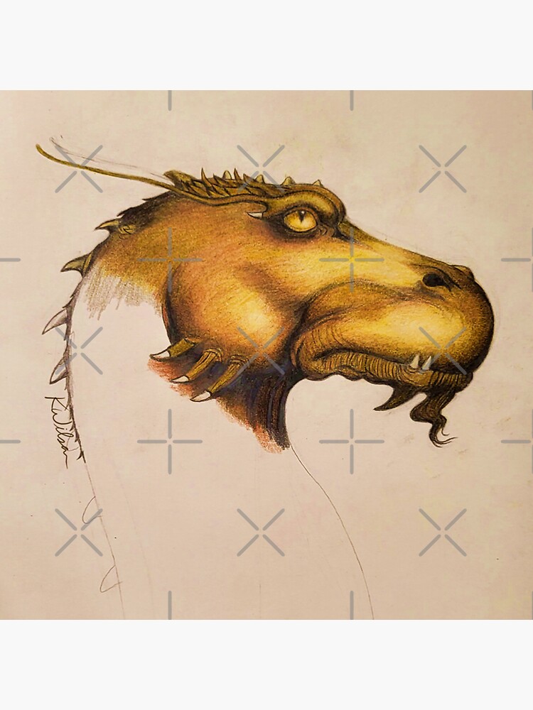 "Glaedr (Inheritance Cycle fanart) gold dragon" Sticker for Sale by ...