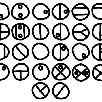 "Matoran alphabet, handwritten (white bg)" Sticker for Sale by HK-C ...