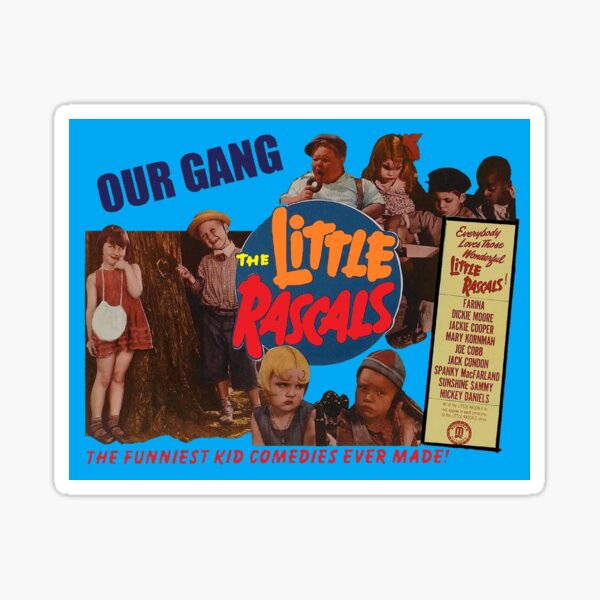 "OUR GANG The Little Rascals blue background poster art" Sticker for ...