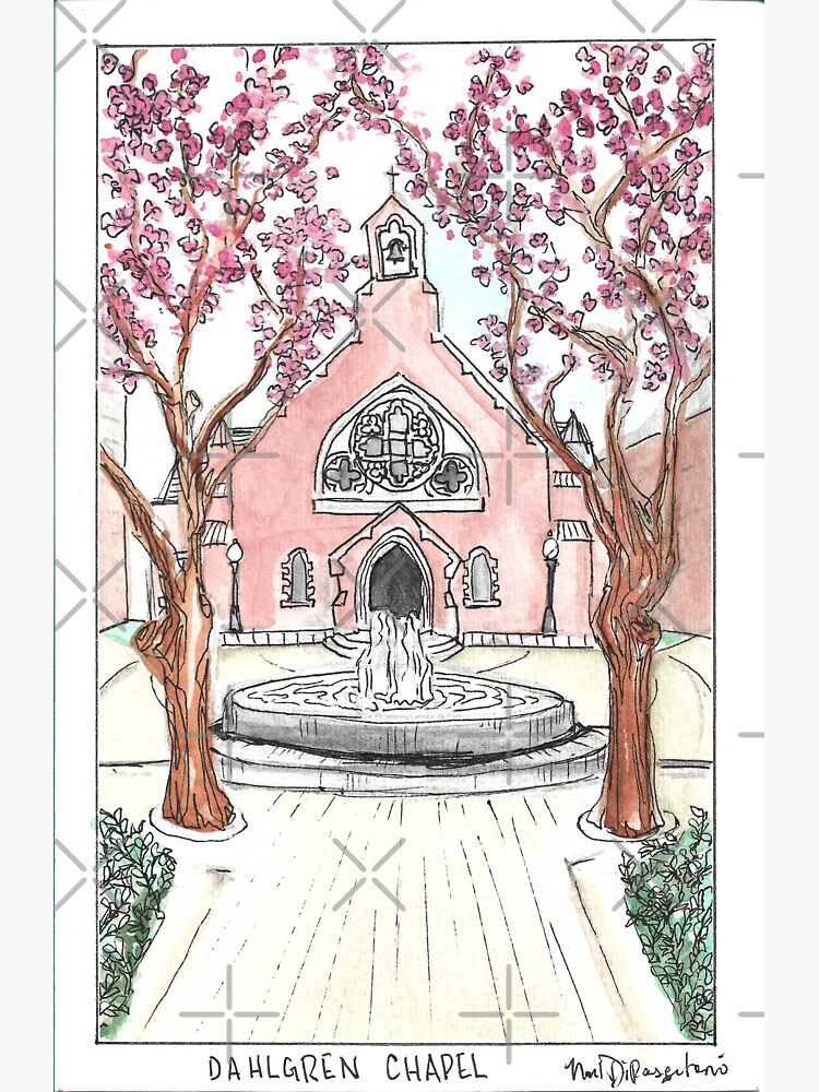 "Dahlgren Chapel" Sticker for Sale by nellaquarelle | Redbubble