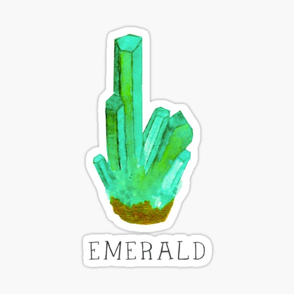 "Green with Envy, Emerald" Sticker by Magbees | Redbubble