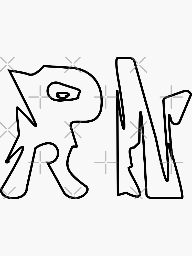 "RN Logo Black Outline" Sticker for Sale by RohanNewn | Redbubble