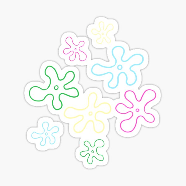 "SpongeBob Flowers" Sticker for Sale by becccsterr | Redbubble