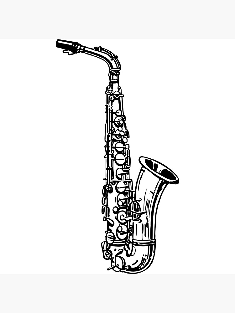 "Saxophone Print" Sticker for Sale by LivChrisDesigns | Redbubble