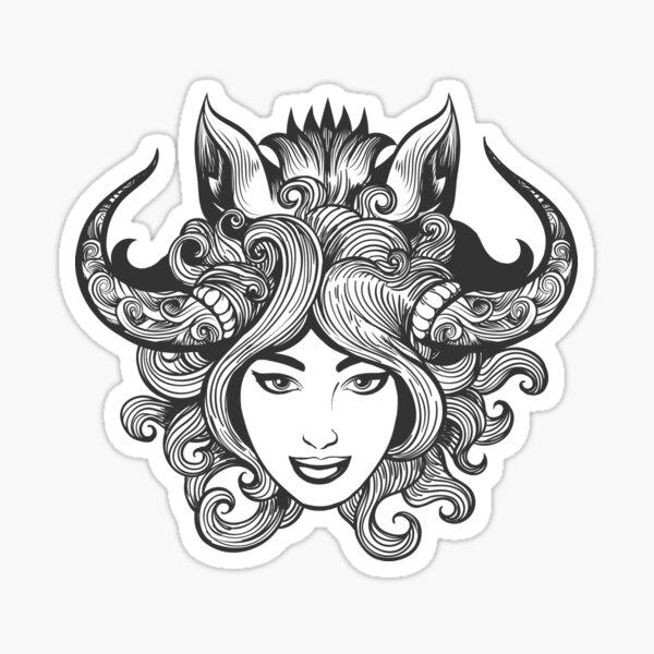 "Girl in shaman mask" Sticker for Sale by devaleta | Redbubble