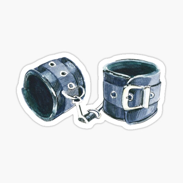 "leather handcuffs" Sticker for Sale by Danysharipova | Redbubble