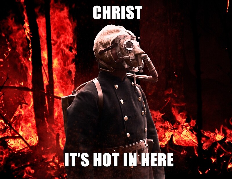 "A London Fire Brigade fireman, wearing a smoke helmet, 1908. (Meme ...