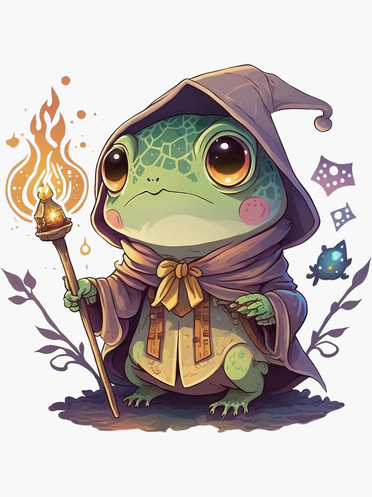 "Frog Wizard Sticker" Sticker for Sale by plompyanimals | Redbubble