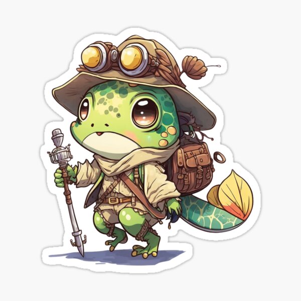 "Adventurer Frog Sticker" Sticker for Sale by plompyanimals | Redbubble