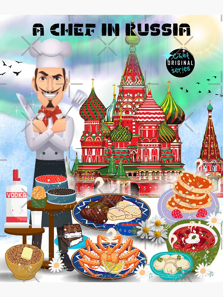 "A Chef in Russia" Sticker for Sale by Lop-and-Me | Redbubble