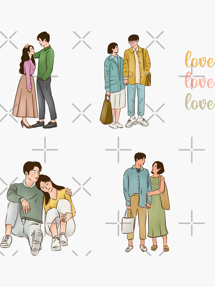 "Romantic couple" Sticker for Sale by maryamazhar7654 | Redbubble