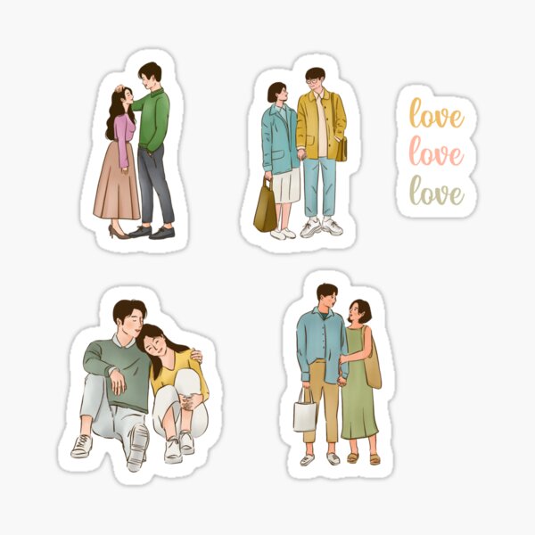 "Romantic couple" Sticker for Sale by maryamazhar7654 | Redbubble