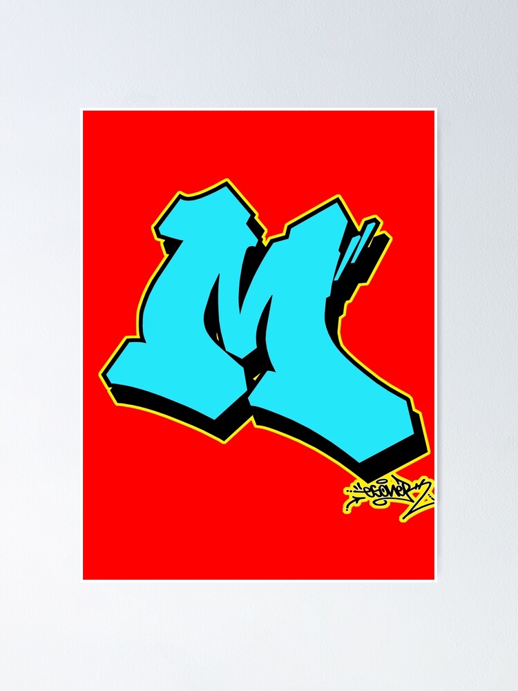 "BLUE LETTER M BY ESONE URBAN GRAFFITI STREET STYLE " Poster for Sale ...