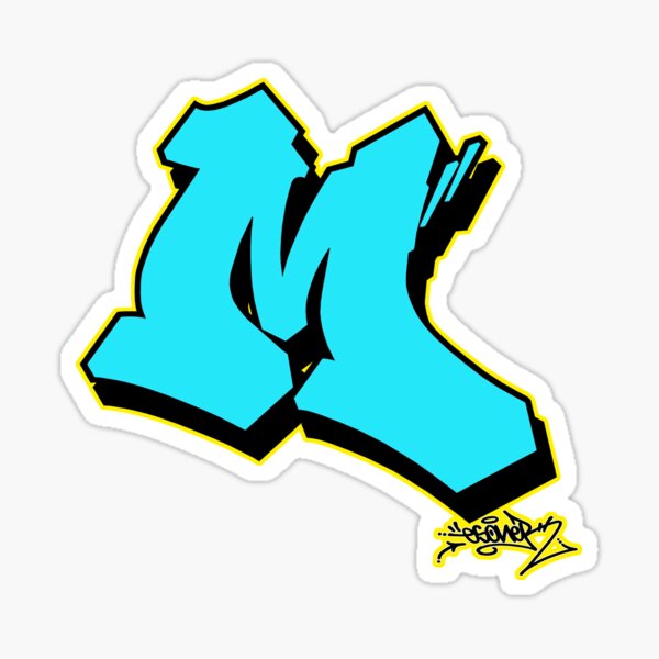 "BLUE LETTER M BY ESONE URBAN GRAFFITI STREET STYLE " Sticker for Sale ...