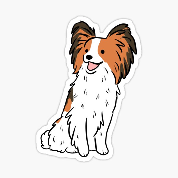 "Papillon dog cute illustration " Sticker for Sale by Yarafantasyart ...
