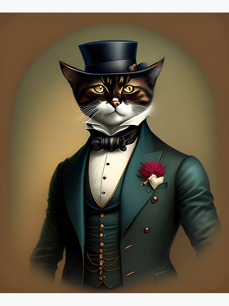 "Gentleman cat" Sticker for Sale by CrispyCold | Redbubble