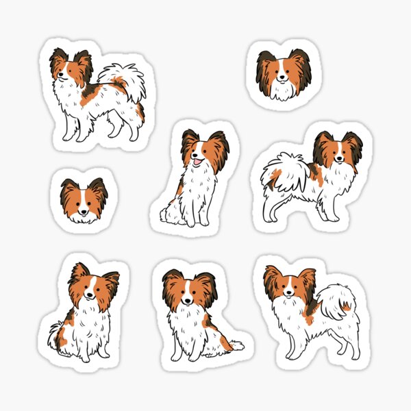 "Papillon dog cute illustration " Sticker for Sale by Yarafantasyart ...