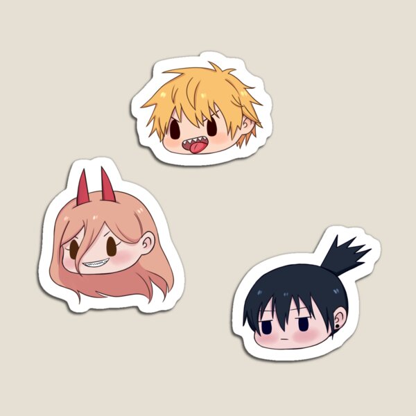 "Chainsawman Denji Friends Trio Sticker Pack" Magnet for Sale by ...