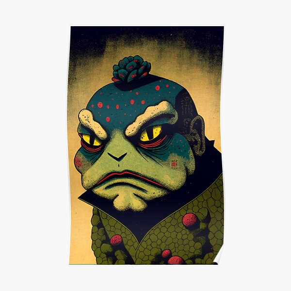 "Frogman - Japanese inspired Frog Man Yokai" Poster for Sale by ...