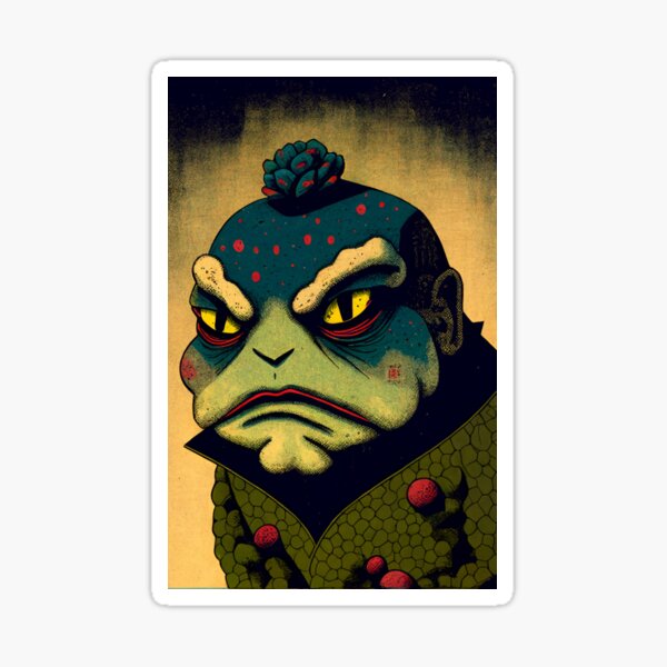 "Frogman - Japanese inspired Frog Man Yokai" Sticker for Sale by ...