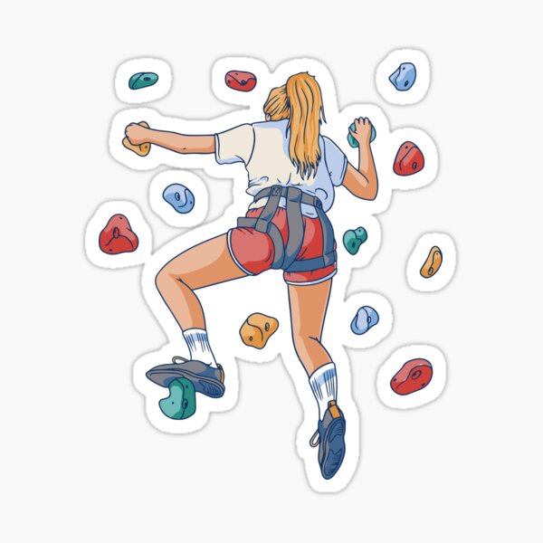 "Climbing Route - Rock Climbing / Bouldering Girls" Sticker for Sale by ...