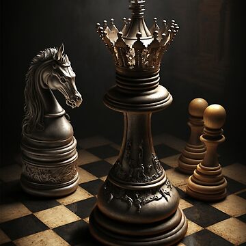 "Chess - Queen vs Knight" Art Board Print by AB9-Designs | Redbubble