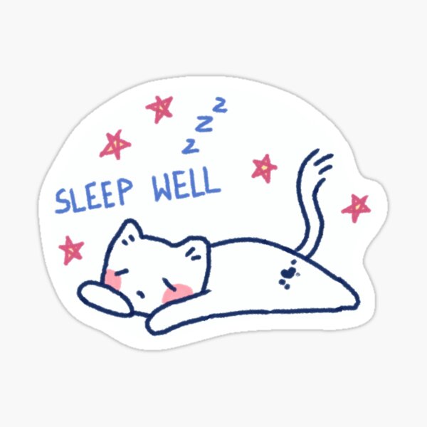 "sleep well kitty" Sticker for Sale by kunxdux | Redbubble