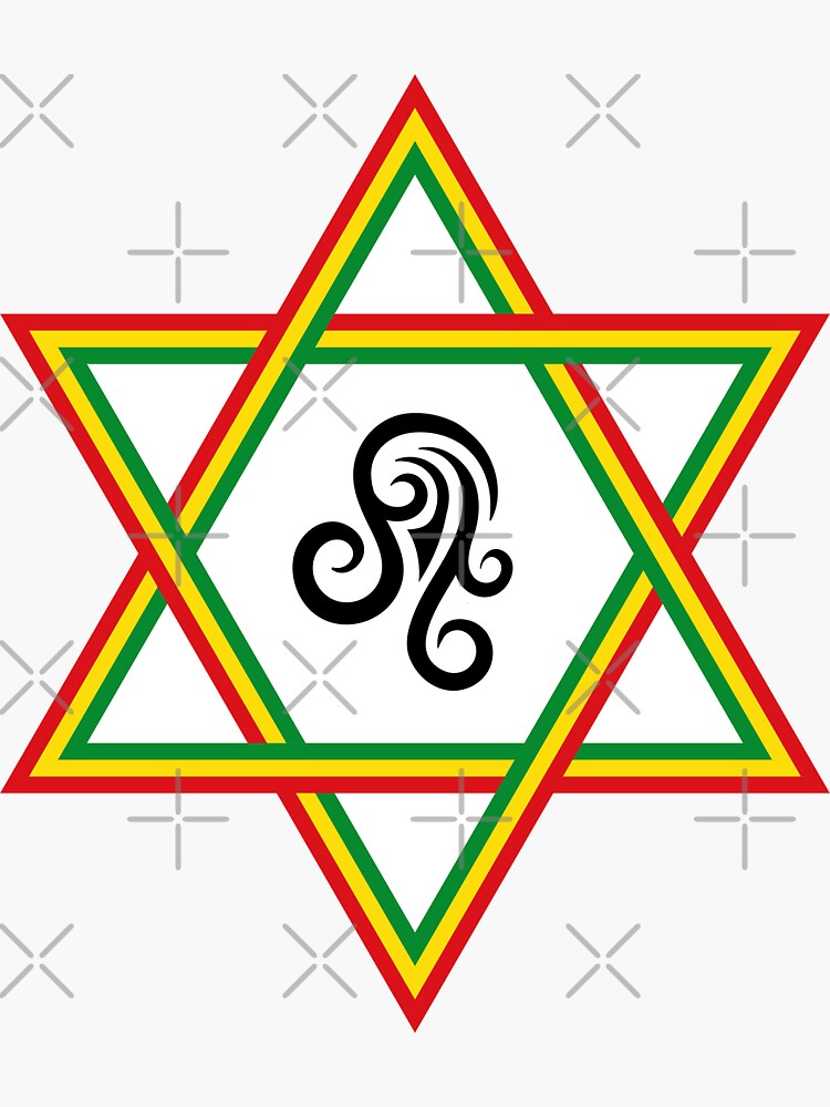 "Rasta Lion Of Judah Star Of David Leo Zodiac" Sticker for Sale by ...