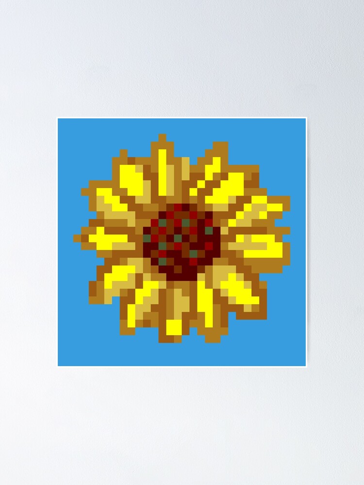 "Sunflower Pixel Art" Poster for Sale by just4pixels | Redbubble