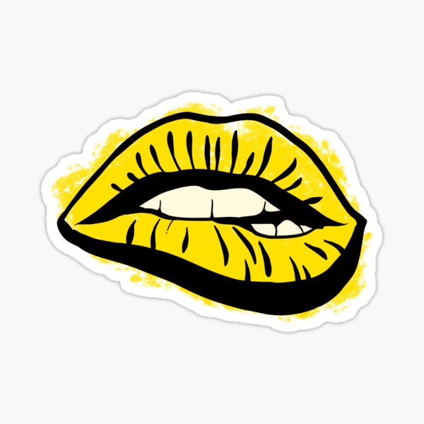 "lipstick yellow" Sticker for Sale by RobbMcC | Redbubble