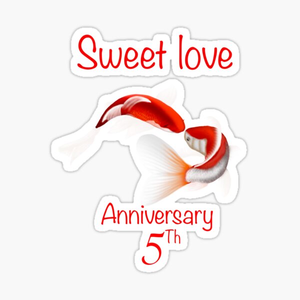 "Couple anniversary 5th" Sticker for Sale by DerisArt | Redbubble