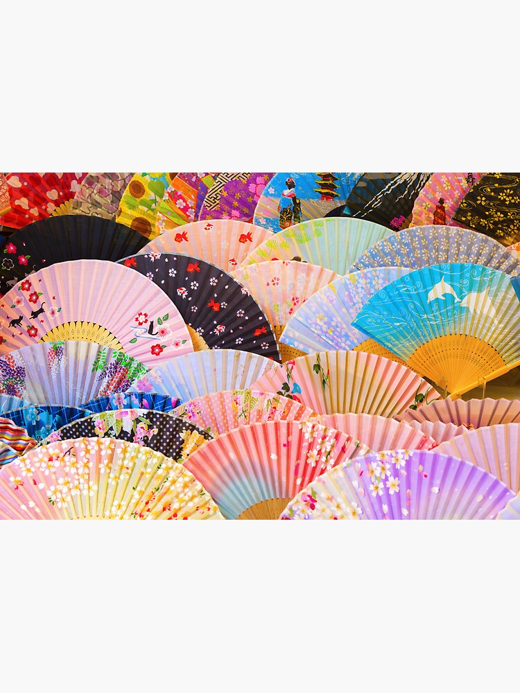 "Traditional Geisha style hand held fans on display forming a pattern ...