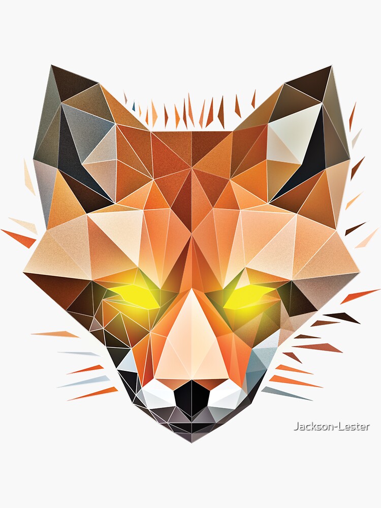 "Geometric fox face" Sticker for Sale by Jackson-Lester | Redbubble