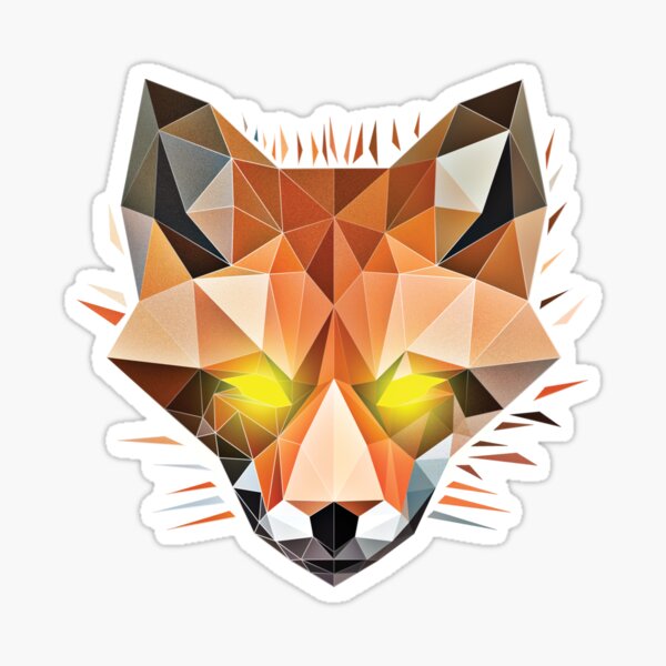 "Geometric fox face" Sticker for Sale by Jackson-Lester | Redbubble